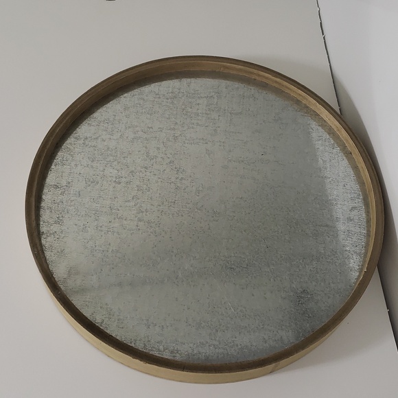 Accents | Nwt Large Hanging Wood Framed Round Galvanized Metal Magnetic ...